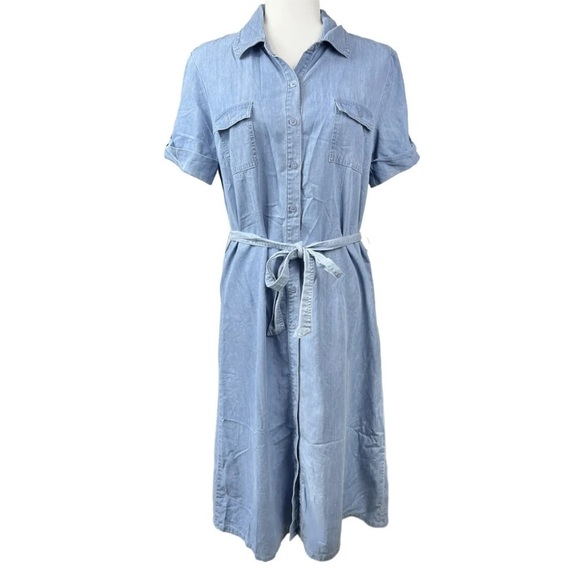 JM Collection | Dresses | Jm Collection Light Weight Belted Denim ...